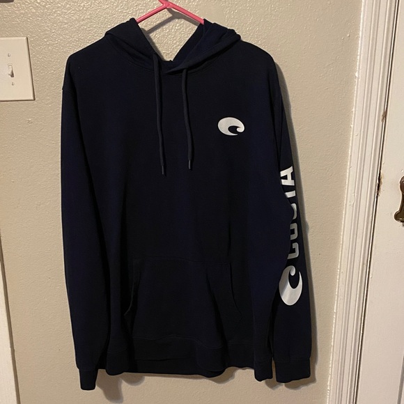Costa | Shirts | Costa Dark Blue Hoodie With White Logo | Poshmark